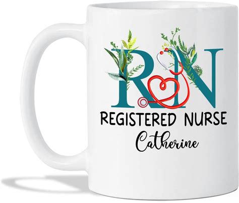 Nurse Tea Cup Personalized Nurse Mugs Custom Name Registered Nurse Coffee Cup