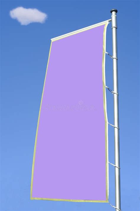 Empty Blank Flag Blank Banner Or Beach Flag On Blue Sky Free Pink Copy