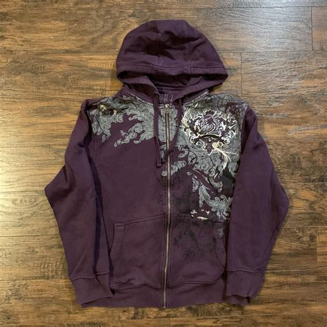 Y2k Purple Affliction Style Hoodie Will Ship Same Depop