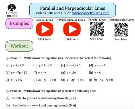 Parallel Lines And Perpendicular Lines Textbook Exercise Corbettmaths