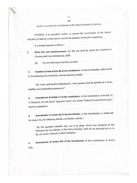 Constitution Amendment Bill Constitution 26th Amendment Act Pdf