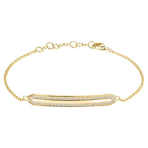 Twist Bar 14k Gold Diamond Chain Bracelet For Sale At 1stdibs