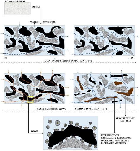 Oil Mobilization In The Porous Media By Injection Only Brine A And B Download Scientific