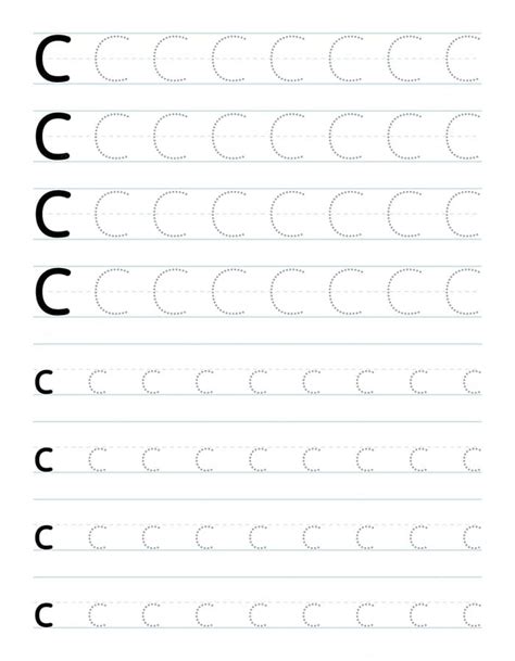 Printable Letter C Tracing Handwriting Free Download And Print For You