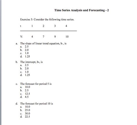 Solved Time Series Analysis And Forecasting 2 Exercise 3 Chegg Com