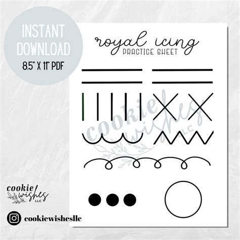 Royal Icing Cookie Class Sugar Cookie Practice Sheets Etsy