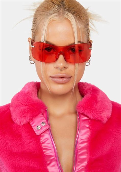 Good Times Eyewear Tinted Shield Sunglasses Red Dolls Kill