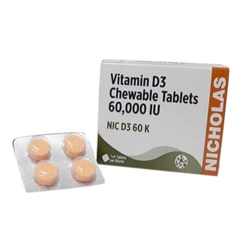 Nicholas Vitamin D3 Chewable Tablets 60000 Iu At ₹ 60 Box In Chennai Id 24360019530