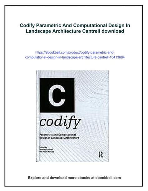 Codify Parametric And Computational Design In Landscape Architecture