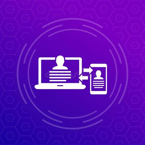 Personal Data Synchronization Laptop And A Phone Stock Vector