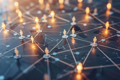 Premium Photo Abstract Image Depicting Network Connections With Human Figures Symbolizing