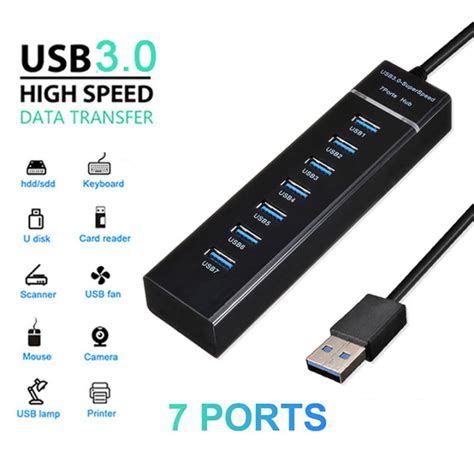 Usb 3 0 Hub High Speed 7 Port Hub Independent Switch Hub Four Bit Splitter Hub Usb 3 0 Multi