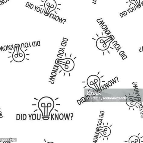 당신은 평면 스타일로 아이콘을 알고 계십니까 흰색 격리 된 배경에 물표시 벡터 그림입니다 주의 배너 원활한 패턴 비즈니스 컨셉 Led 조명에 대한 스톡 벡터 아트 및 기타