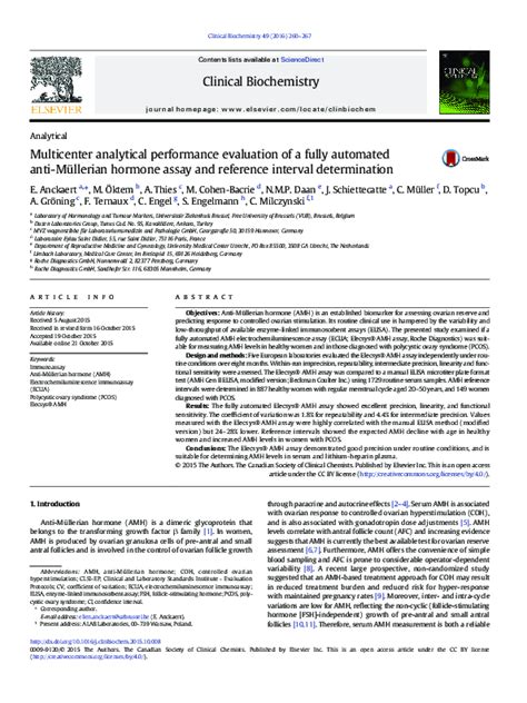 Pdf Multicenter Analytical Performance Evaluation Of A Fully
