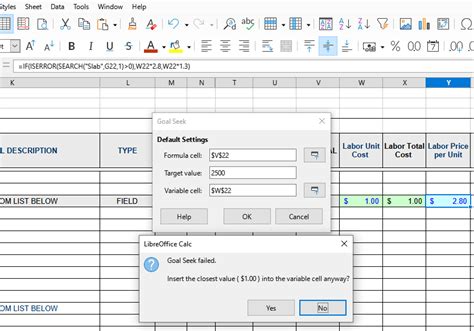 calc goal seek fail english ask libreoffice