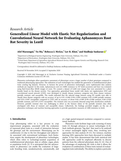 Pdf Generalized Linear Model With Elastic Net Regularization And
