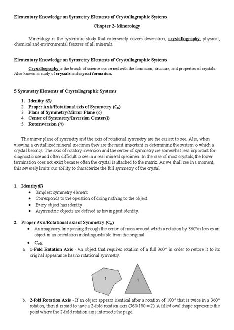 647805424 1 Basic Concepts Of Symmetry In Crystallography Systems Studocu