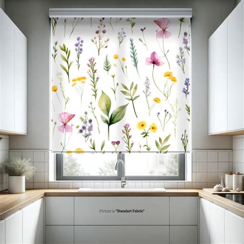 Botanical Printed Roller Blind Kitchen Floral Patterned Roller Shade