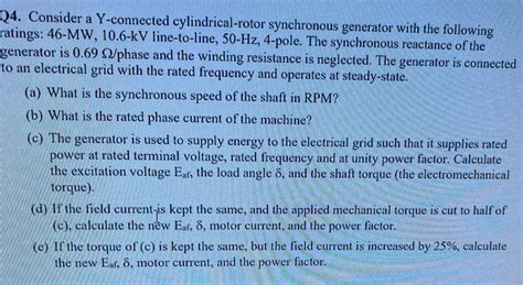 Solved Q4 ﻿consider A Y Connected Cylindrical Rotor