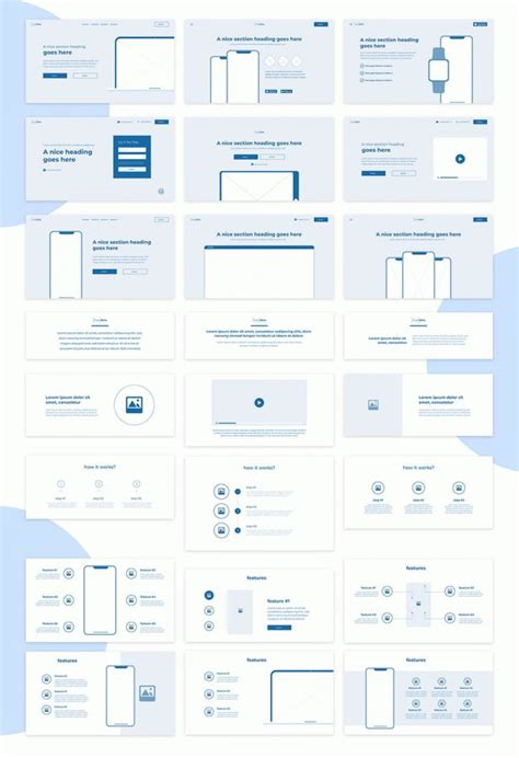 FreeWire Wireframe Kit XD TEmplates Xd File Wireframe Wireframe Design Web Design