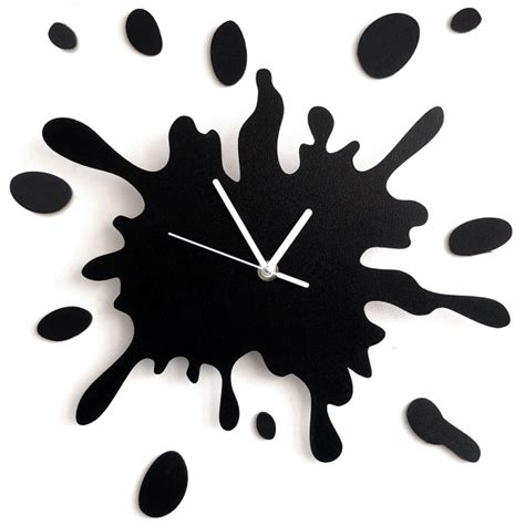 Настенные часы Клякса 30х32 см черные бесшумные купить C доставкой на Ozon по низкой цене