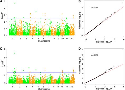 Manhattan Plots And Quantilequantile Qq Plot Of Gwas For Sd And Sr
