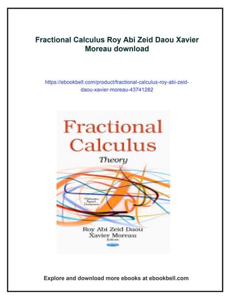 Fractional Calculus Roy Abi Zeid Daou Xavier Moreau Pdf