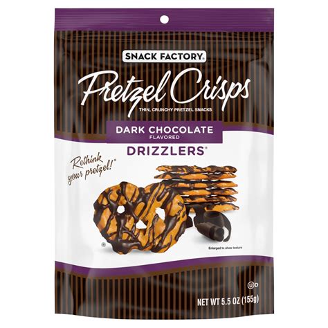 Snack Factory Pretzel Crisps Drizzlers Dark Chocolate Flavored Pretzel