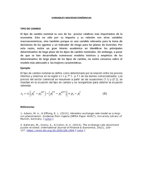 Variables Macroeconómicas Pdf Macroeconómica Ciencias Económicas