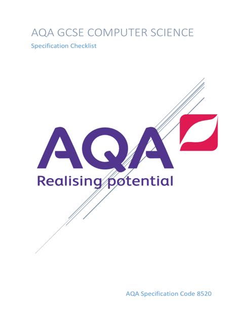 Aqa Gcse Computer Science Specification Checklist
