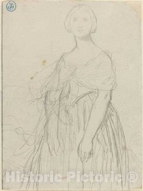 Art Print Auguste Dominique Ingres Sketch For Madame Moitessier
