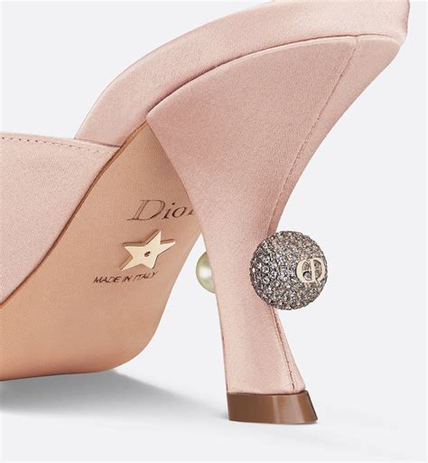 Dior Tribales Heeled Slide Nude Satin Dior