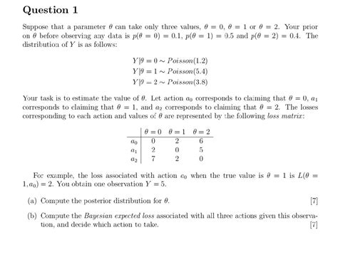 Solved Suppose that a parameter θ can take only three Chegg