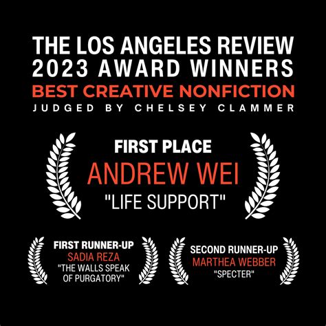 Los Angeles Review 2023 Creative Nonfiction Award Andrew Wei The Los Angeles Review The Los