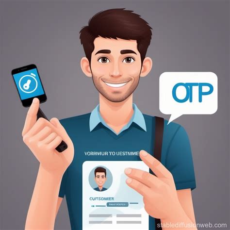 Create A Cartoon Image Asking The Customer To Verify His Mobile Number