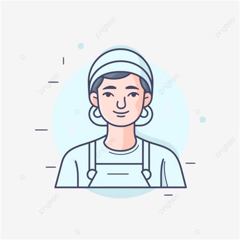 Female Factory Worker Vector Icon Illustration Zazdroje Housekeeper Lineal Icon Flat Icon Png