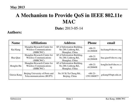 PPT A Mechanism To Provide QoS In IEEE E MAC PowerPoint Presentation ID