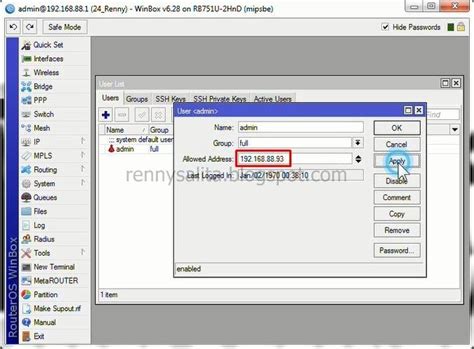 Coretan Berbagi Ilmu Lab 7 Management User And Management Service In Mikrotik Routerboard