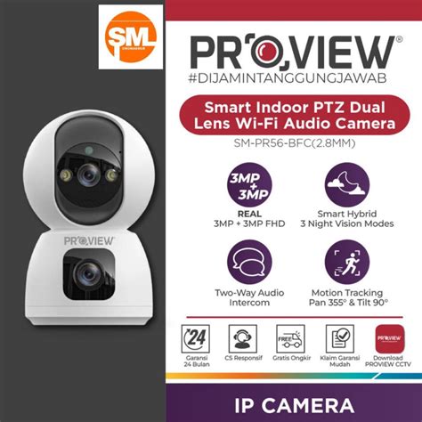 Proview Smart Indoor Ptz Wifi Dual Lens Camera 3mp Hybrid 3night Vision