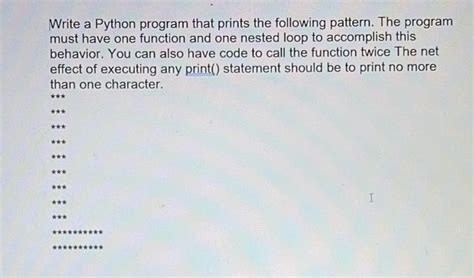 Solved Write A Python Program That Prints The Following Chegg Com