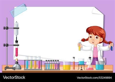 Girl Conducting Experiments With Lab Equipment Vector Image