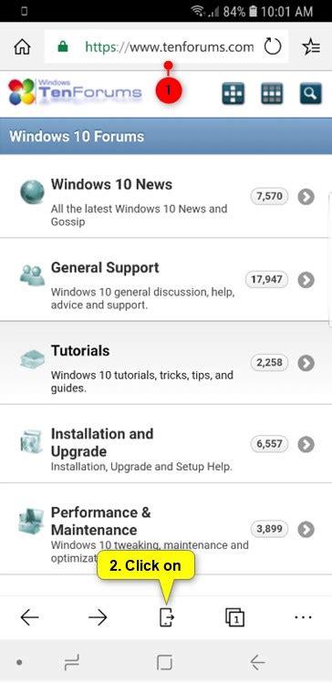 send webpage in microsoft edge from android phone to windows 10 pc tutorials