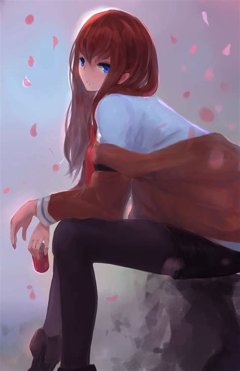 Anime Girl Red Hair Blue Eyes