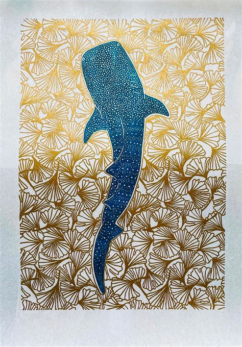 ‘gingko Waters The Wild Print Studio Lino Print 2022 Rart