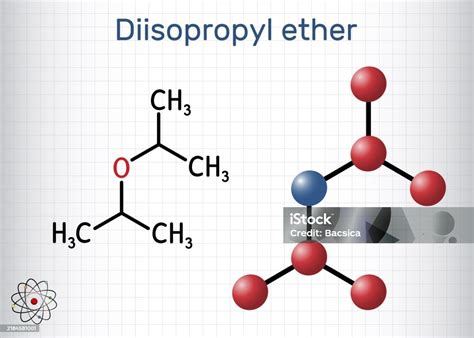 Diisopropyl Ether Molecule Skeletal Chemical Formula Vector Stock