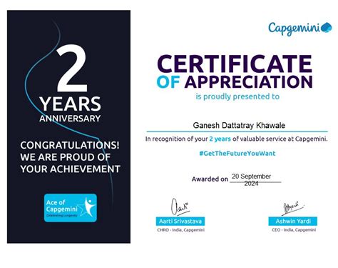 Ganesh Khawale On Linkedin 2yearsatcapgemini Gratitude Innovation Technology Teamwork 15