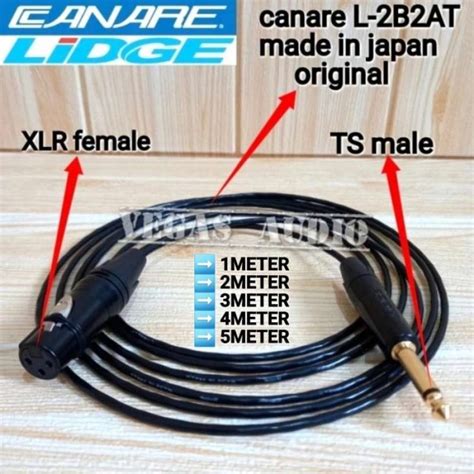 Promo Kabel Mic Canare Jack Lidge Xlr Female To Mono 65mm Original 1