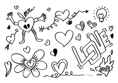 Premium Vector Set Of Love Hand Drawing Doodle Style For Your Design