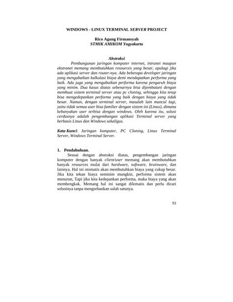 Pdf Windows Linux Terminal Server Project P3m Stmik Amikom