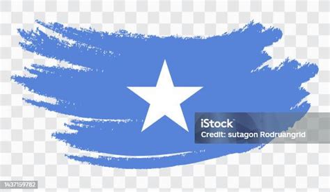 소말리아 국기와 함께 그런 지 브러시 스트로크 수채화 그림 깃발 포스터 국기의 배너 스타일 수채화 그리기 투명한 배경에 격리된 벡터입니다 가리기에 대한 스톡 벡터 아트 및